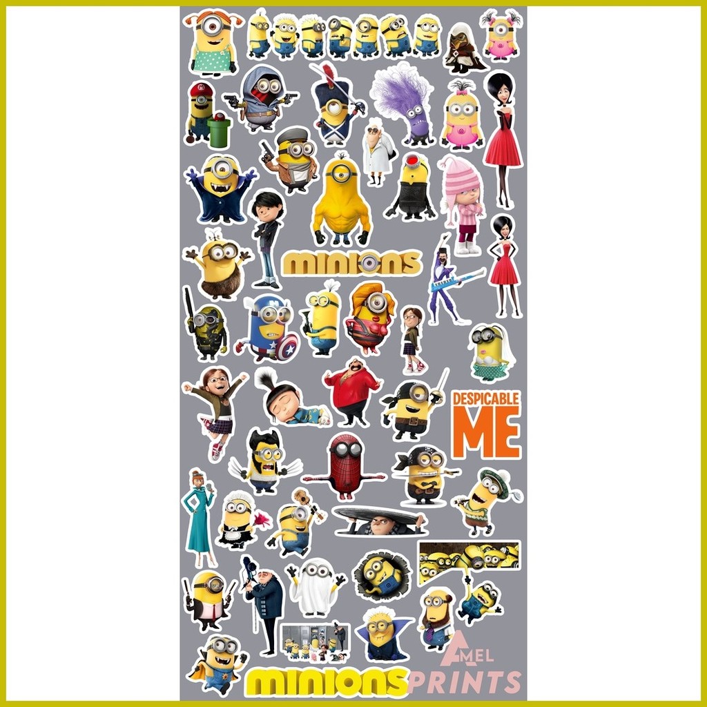 ∇ 50 PCS Minions Cartoons Movie Aesthetic Graffiti Version 2 Sticker ...