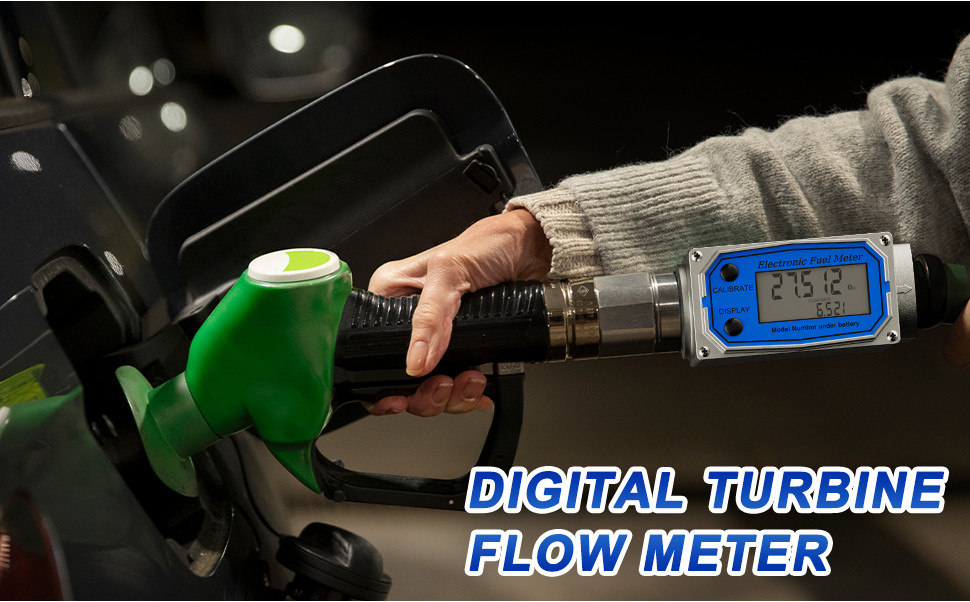 Flow Meter 1 inch Digital Turbine Fuel Meter Waterproof Inline NPT ...