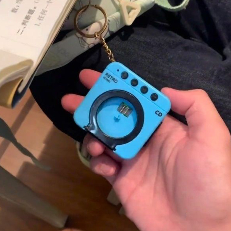 Colorful Tape Recorder Keychain Mini Record Player Keyring Creative ...