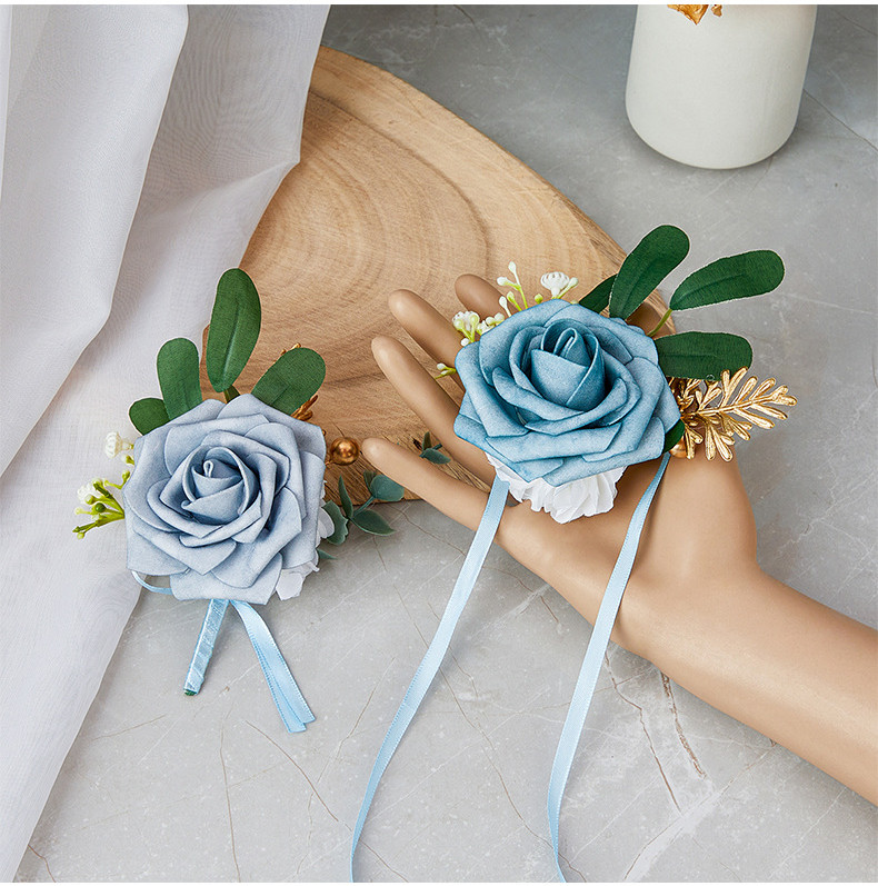 Champagne Wrist Flower Wedding Bride and Bridesmaid Wrist Corsage ...