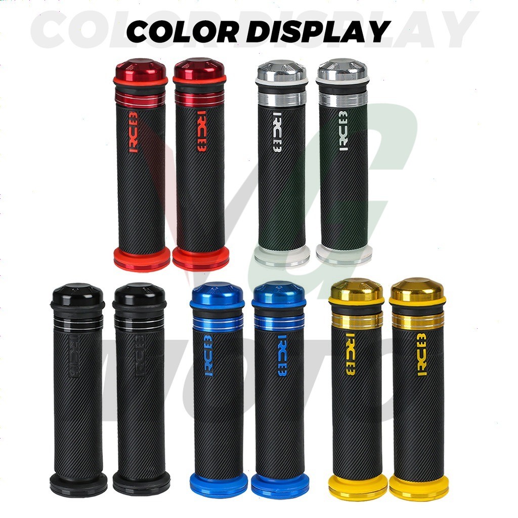 RCB Motorcycle Handle Grip Non-slip Rubber With Alloy Bar End Universal ...