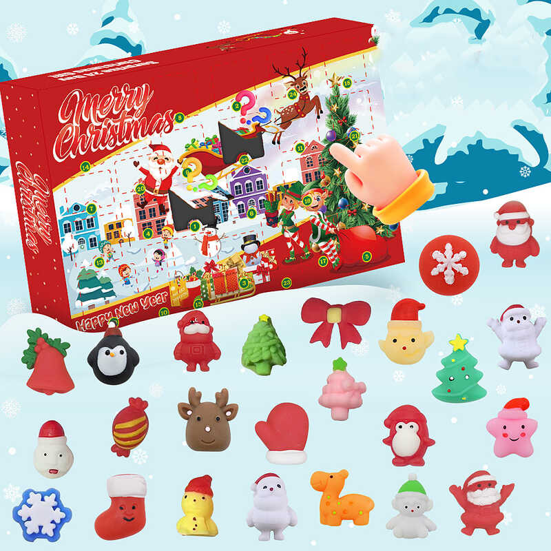 Mochi Christmas Squishies Fidget Advent Box for Kids 2024 Countdown ...