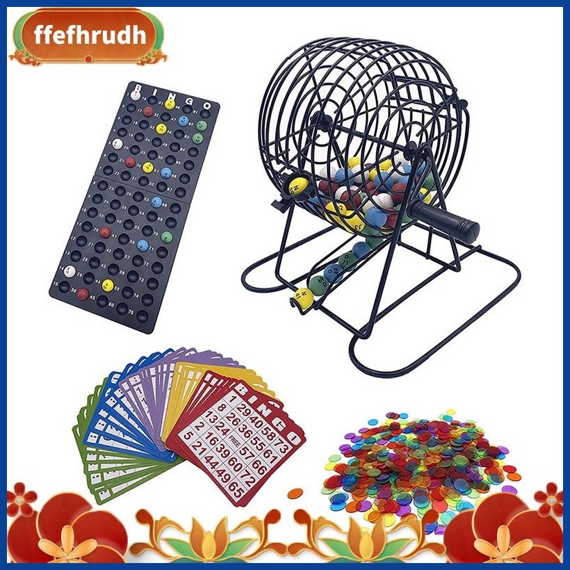 Deluxe Bingo Game Set with 6 Inch Bingo Cage, Bingo Master Board,75 ...