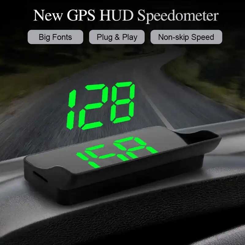 Head Car Up HD Display GPS Speedometer Speed KMH Digital HUD Windshield ...