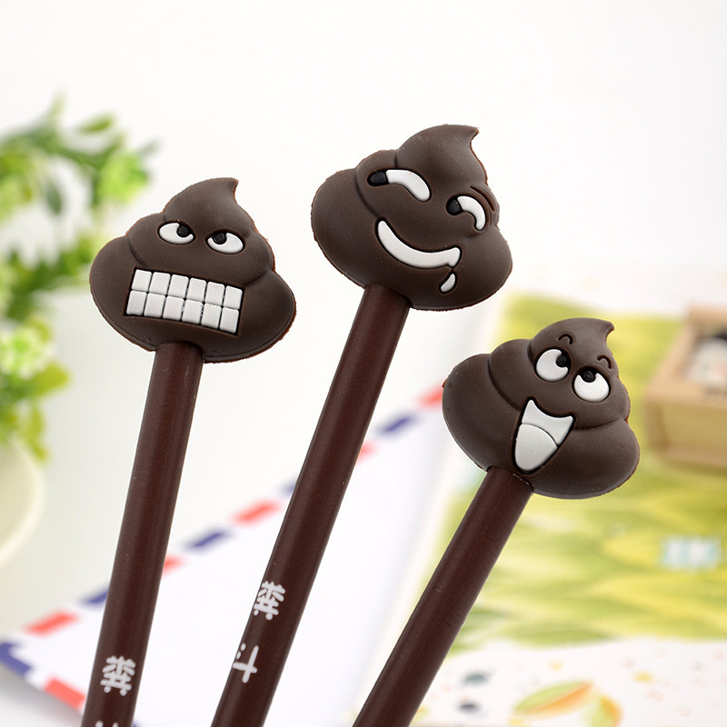 12pcs creative cute poo signature pen, cartoon realistic poo expression ...