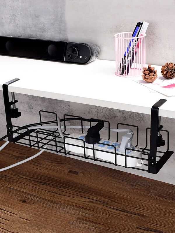 Under 3 53 Table Rack Metal Cable Management Tray Home Office Desk Wire ...