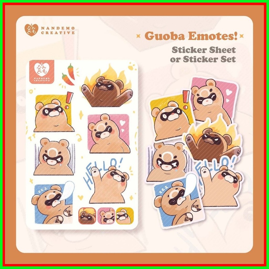 Guoba Emotes 6 pc Sticker Set | Genshin Impact | nandemocreative NDM-GI ...
