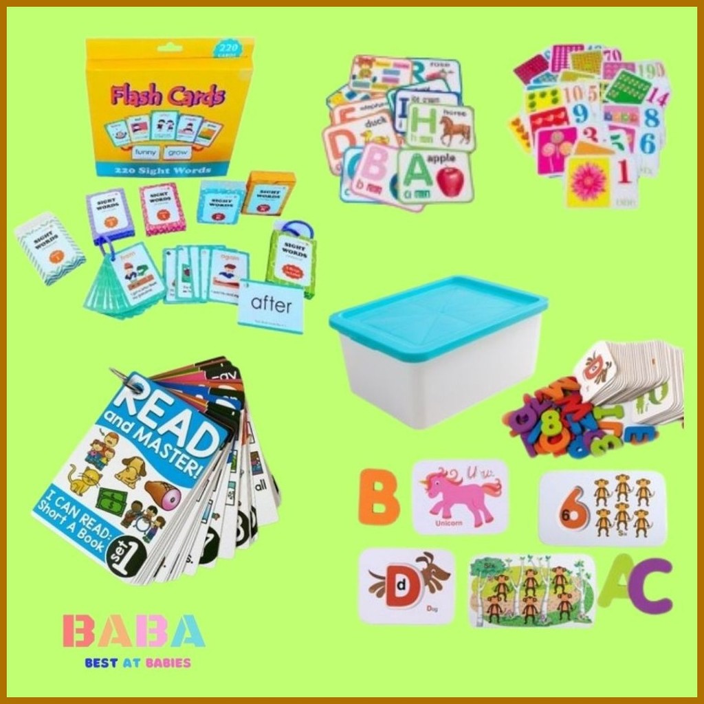 BABA Alphabet Abc Letter And Numbers Flash Cards Set For Baby Toddler ...