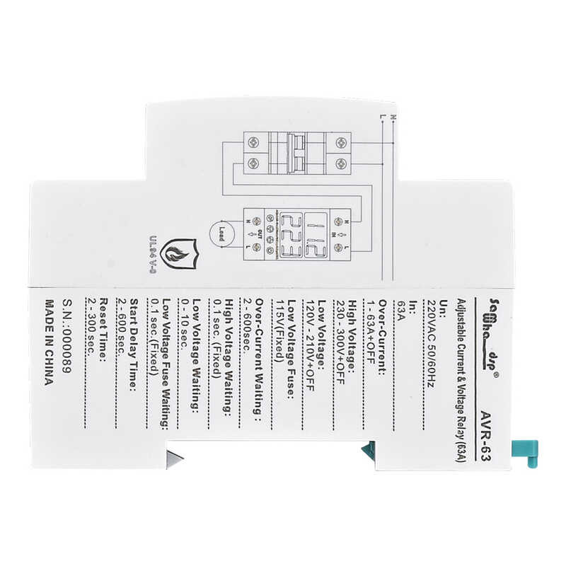 Avr-Xx Samwha-Dsp Dual Display Adjustable Voltage At Over-Current Protection Relay 40A,63A ...