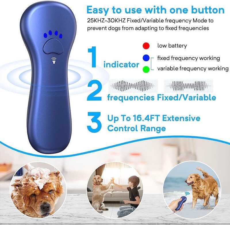 Dog Ultrasonic Repeller Rechargeable Electric Shocker Self Defense ...
