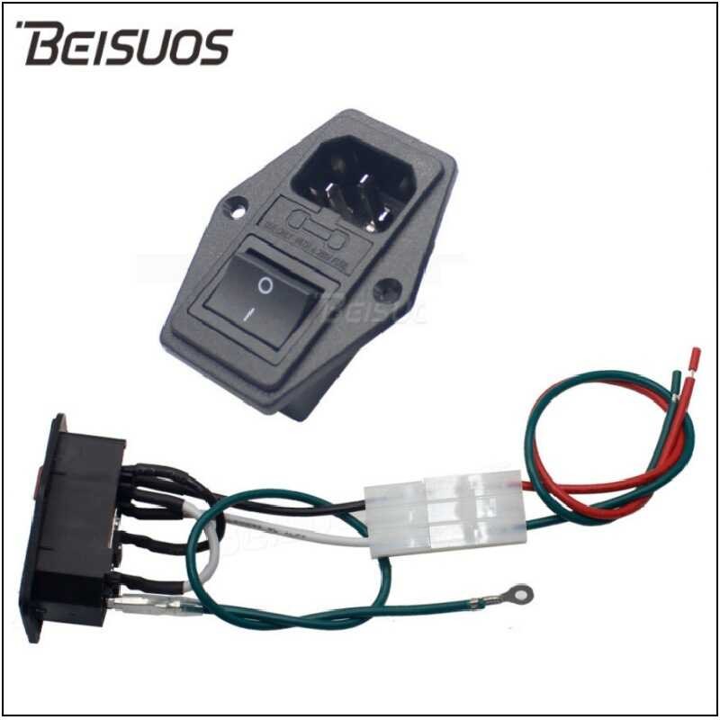 Three in one switch fuse power socket C14 with ear lock pin socket ...