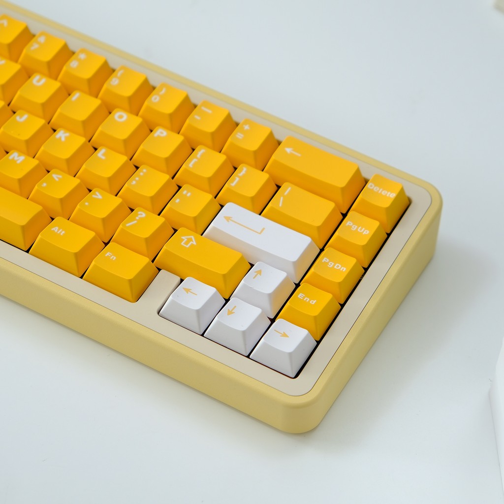 AiFei Yellow White Keycaps ABS double shiot keycap set for Mechanical ...