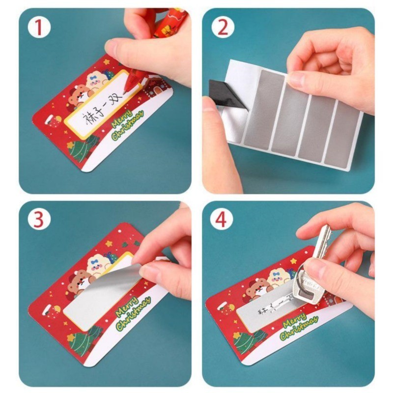 10pcs Christmas Reward Scratching Card Film Sticker Christmas Sticker ...