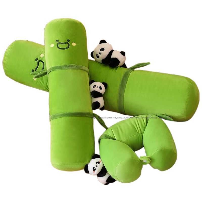 Cute 140cm Long Bamboo Tube Panda Plush Kawaii U-d Pillow Stuffed ...