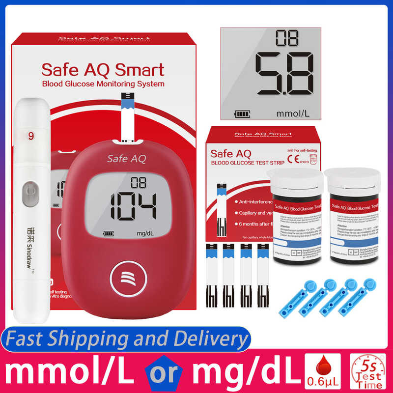 Glucose Fast AQ Meter With Test Strips And Lancets Diabetes Blood Sugar ...