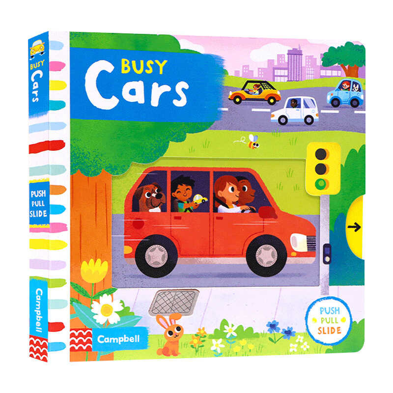 Busy Cars English Original Picture Book Busy Cars Sliding Cardboard ...