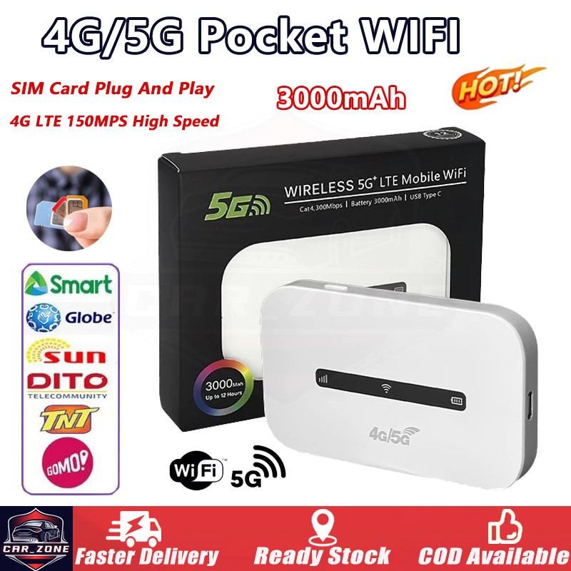 M6 Pocket WiFi 4G LTE Hotspot Router Modem 3000mAh Universal Sim Card ...