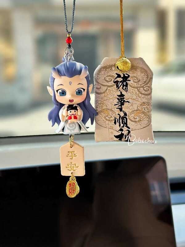 Bubble Mart Nezha Nao Hai Ao C Car nai-mount rearview mirror creative ...
