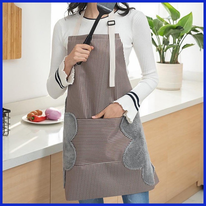 【Fast Delivery】Waterproof Thickened Erasable Hand Apron Pockets ...