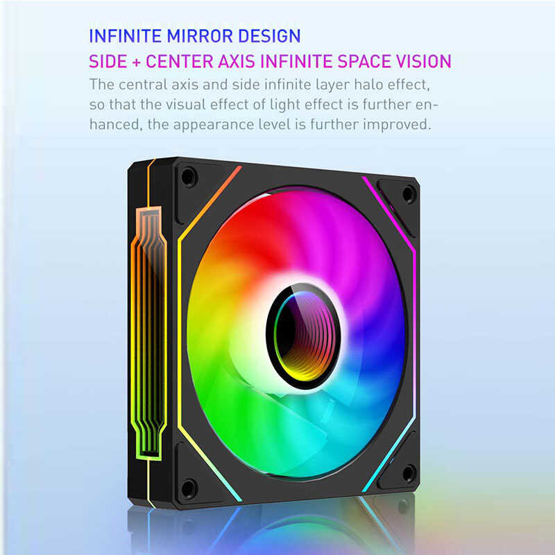 UF-1 UPSIREN PRISM PRO Computer Chassis 12cm ARGB 4 Pin PWM Quiet Coog ...