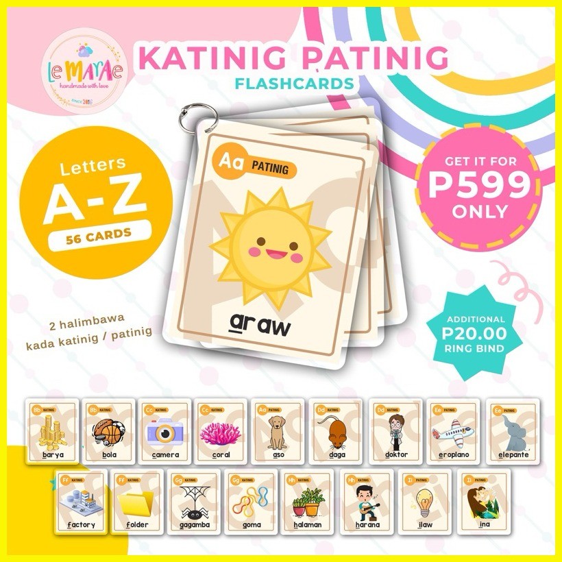 ♂ ♆ KATINIG PATINIG FLASHCARDS Educational Laminated Flashcards Tagalog ...