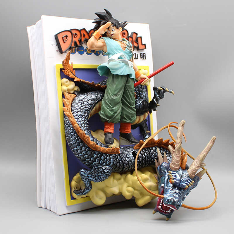 SK 28 Cm Dragon Ball Action Figures Manga Title Page Statue GK Son Goku ...