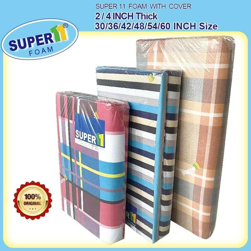 Super 11 Foam Mattress Na May Cover 2 Pulgada Makapal 100% ORIGINAL ...
