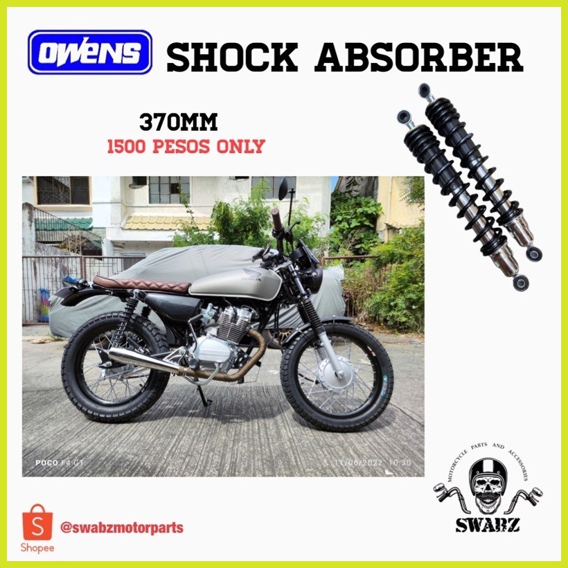 ∞ √ 370mm Shock Absorber (perfect for your cafe racer & Scrambler ...
