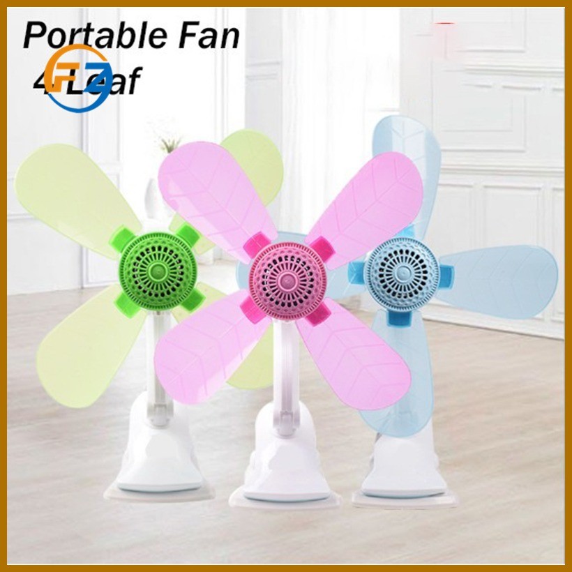 FZ 5 Blends/4 Blends Fan Home Electric Fan W/ Clip, Clover Fan Anti-Heat Portable Clip Electric ...
