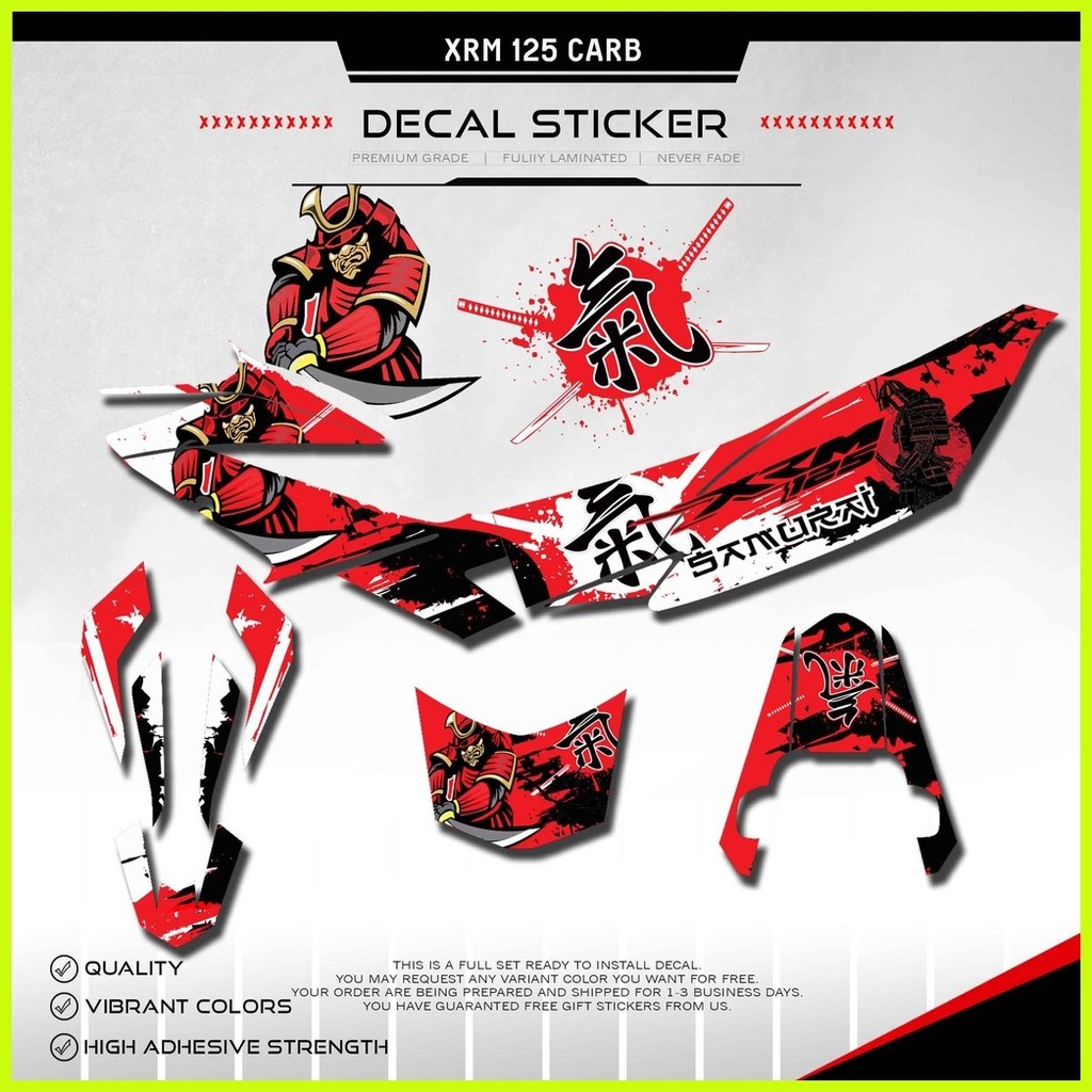 Honda XRM 125 Carb Decals-(Wandecs Fully Laminated -Gloss Vinyl high ...