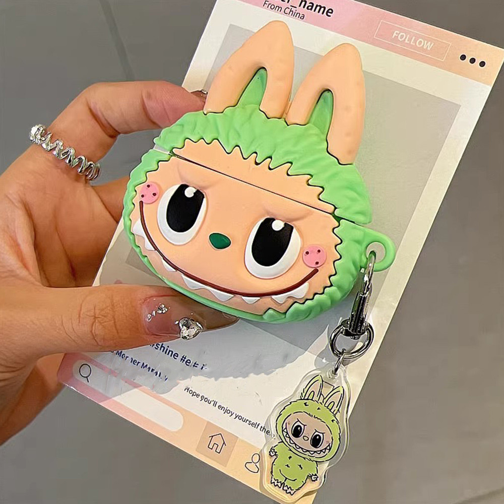 3D Labubu Cartoon Little Monsters with Pendant for AirPods 1 2 3 4 Pro ...