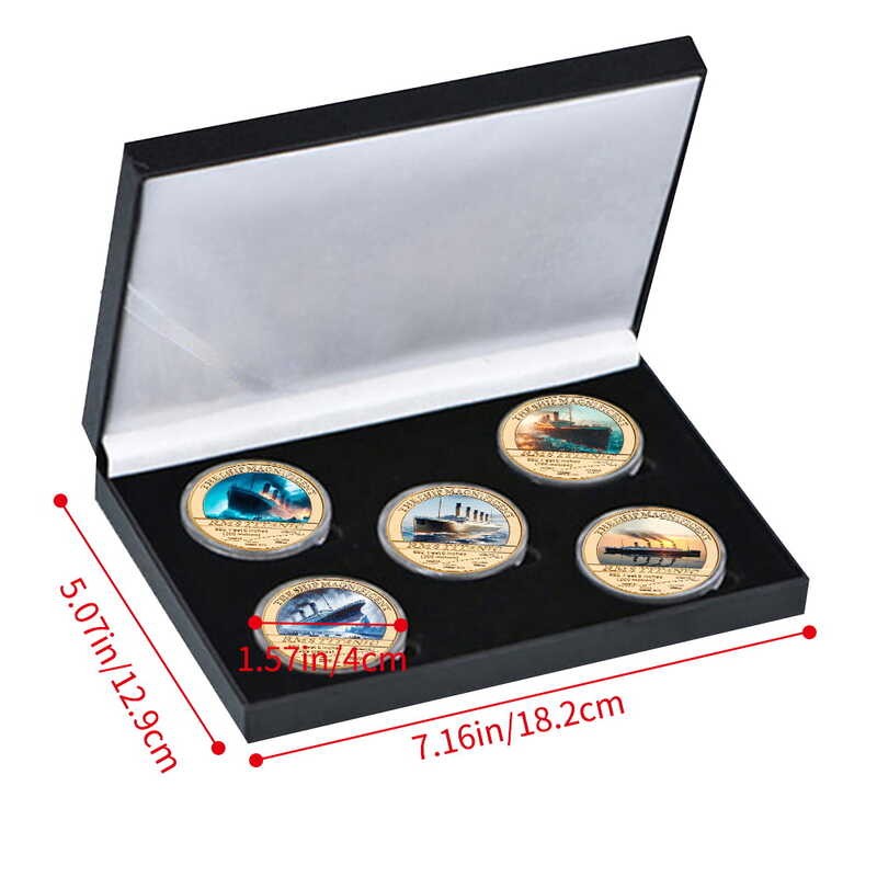 RMS 5pcs Golden Commemorative Set The Ship Magnificent Titanic Tragedy ...