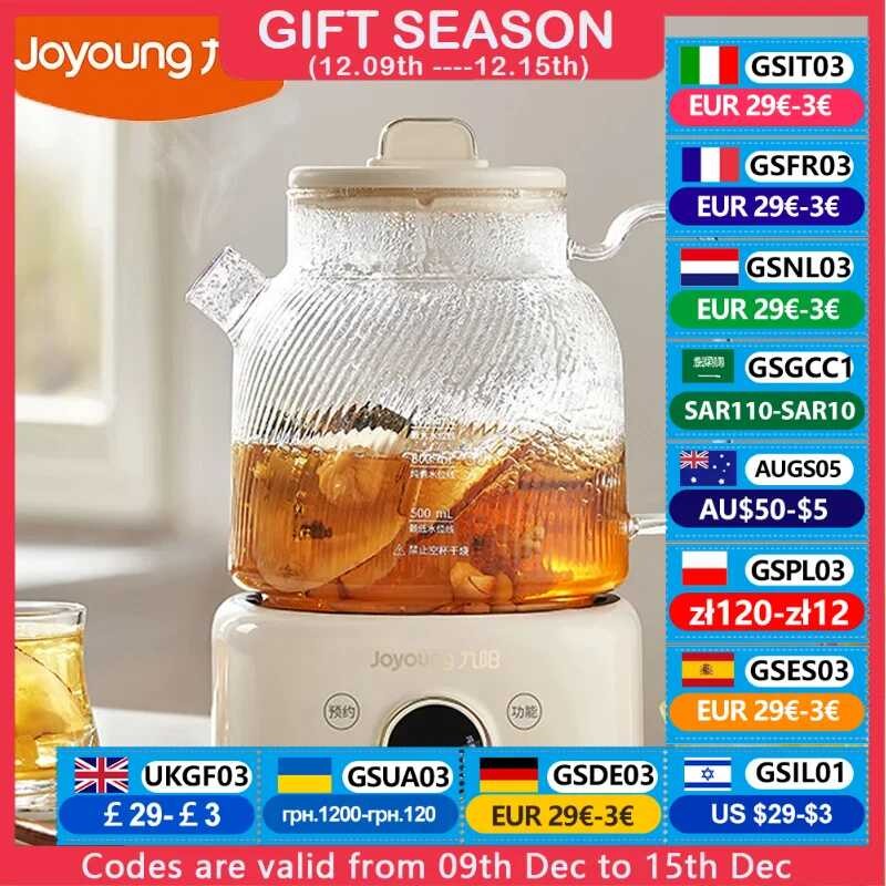 Joyoung 2 Electric Glass Health Preserving Kettle Multifunction Stew ...