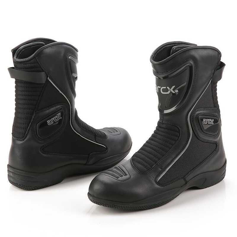 Men ARCX Boots Cowhide Leather Ankle Protection Mid-Calf Racing Riding ...