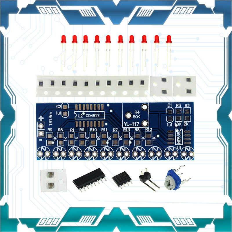 Flow Lamp Kit NE555+CD4017 Flow Lamp Electronic Manufacturing DIY Parts ...