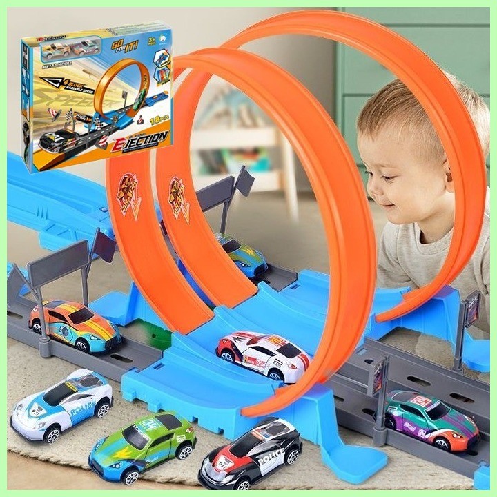 ♠ ☇ ♞DIY 360°loop hot wheels race track toy for kids race track car toy ...
