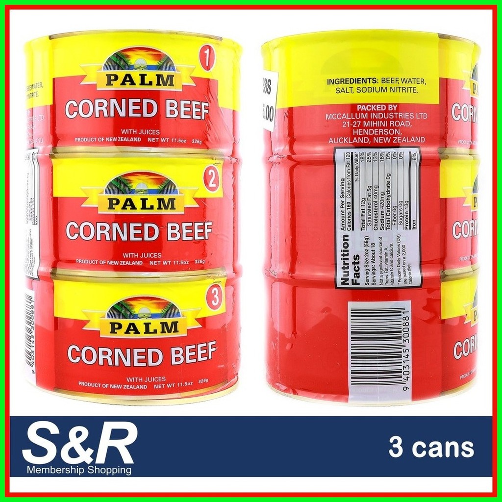 Palm Corned Beef with Juices (326g x 3pcs) | Shopee Philippines