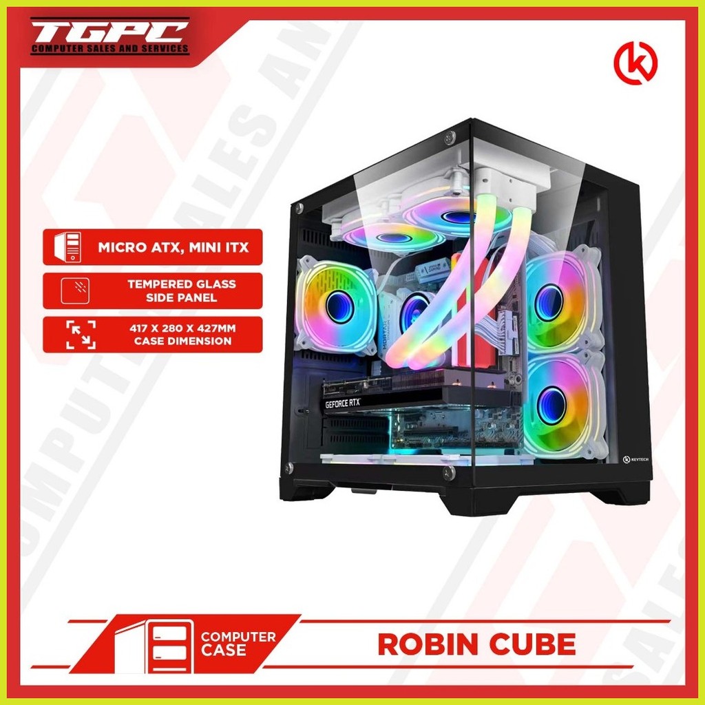 ≈ ⇧ KEYTECH Robin Cube DUAL CHAMBER CASE MICRO ATX MINI ITX Computer ...