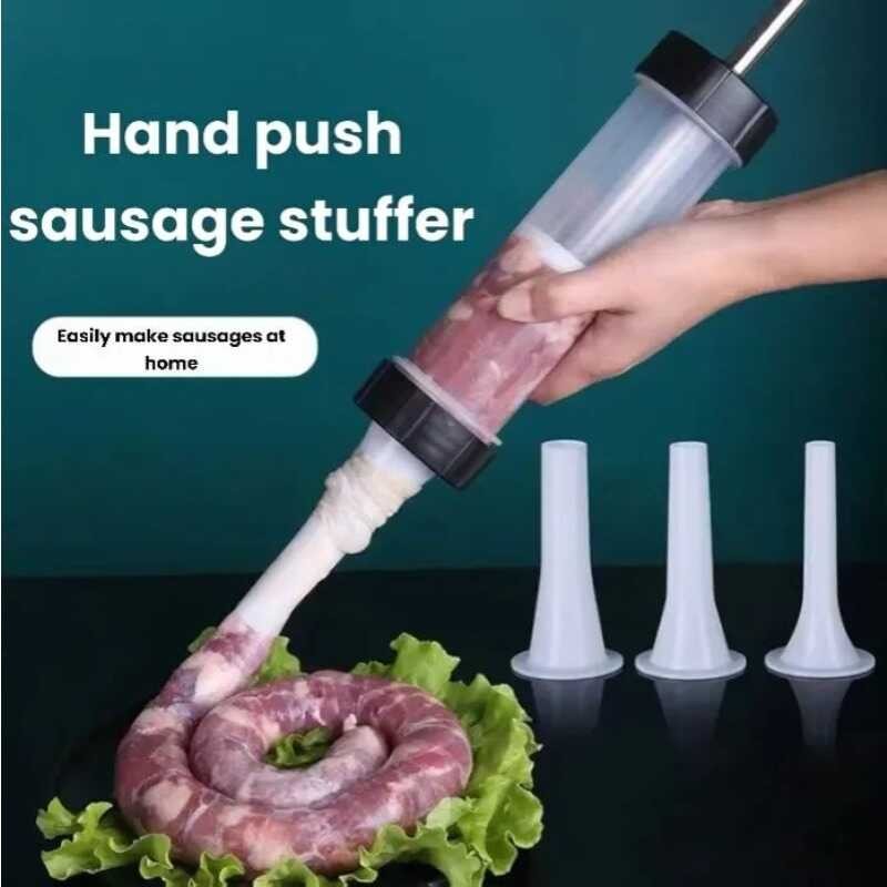 Hand Operated Sausage Maker Tool DIY Manual Stuffer Pork Mutton Meat ...