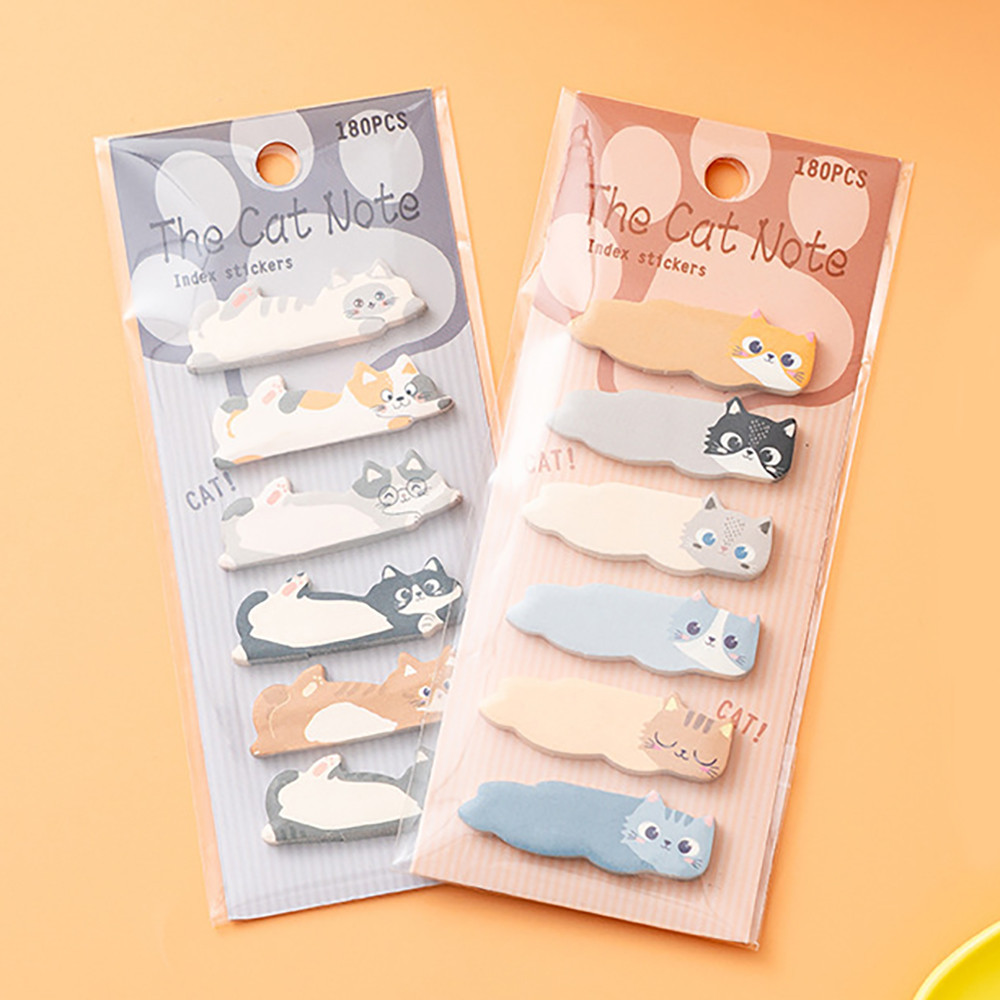 180 Sheets Cute Cat Sticky Notes Student Classified Indexing Stickers ...