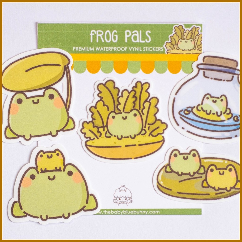 Cute Frog Pals Premium Vinyl Waterproof Sticker Pack | Shopee Philippines