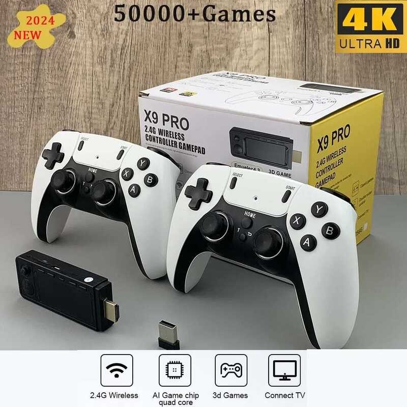 4 X9 3 PRO Retro Game Stick 4K TV HD Video Console 256G 50000 Games For ...