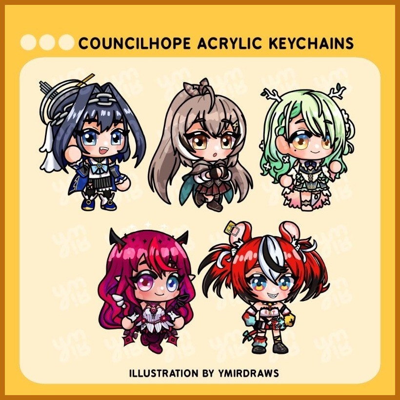 ① Hololive EN Council HOPE Keychains (Fauna, Kronii, Mumei, Baelz, Sana, Irys) | Shopee Philippines
