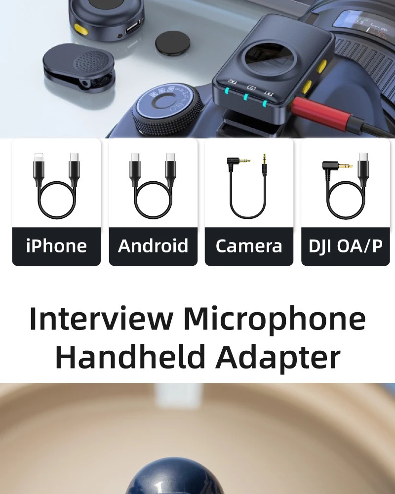 Wireless Microphone Mic for DJI OSMO Action 5 PRO/2/3/4 Camera Pocket3 ...