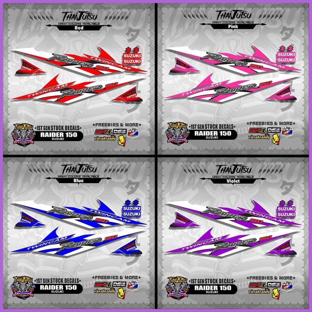 ♀ Raider 150 (1st Gen Stock Decals)【ThaijutsuStickers】 | Shopee Philippines