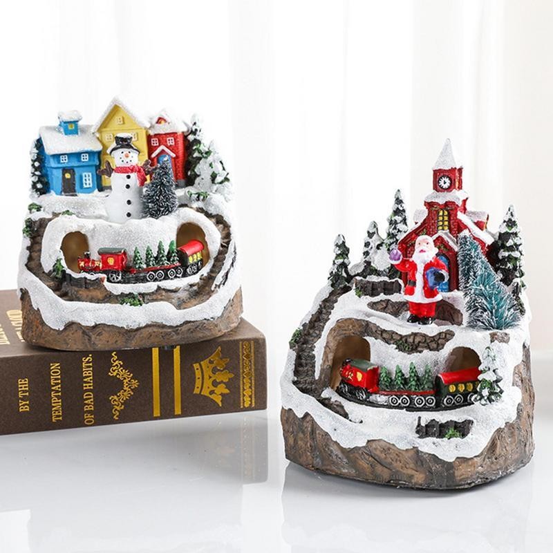 House Village Rotating Train Scene Lighting Battery Operated LED Light ...