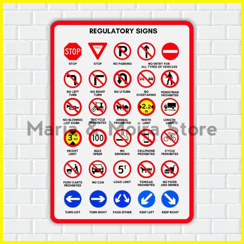 ∈ ☸ ROAD SIGNS CHARTS, A4 Size Laminated Traffic Signs Charts ...