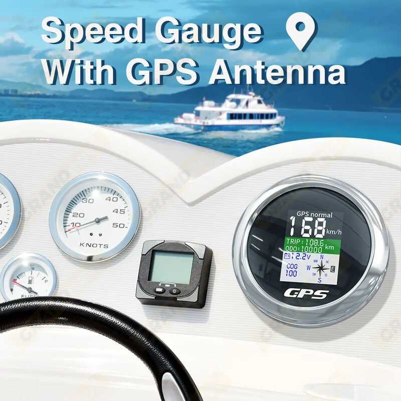 Boat Marine Car Speedometer Digital With GPS Antenna For Motor Yacht ...