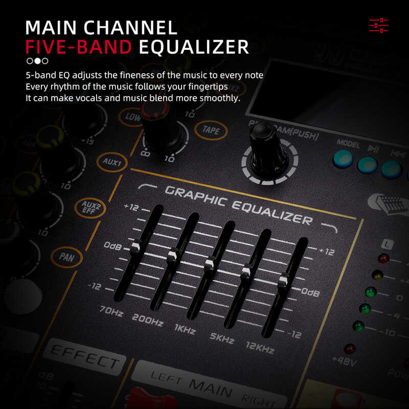 4 Audio Channel DSP Reverberation Effect Professional Bluetooth USB ...