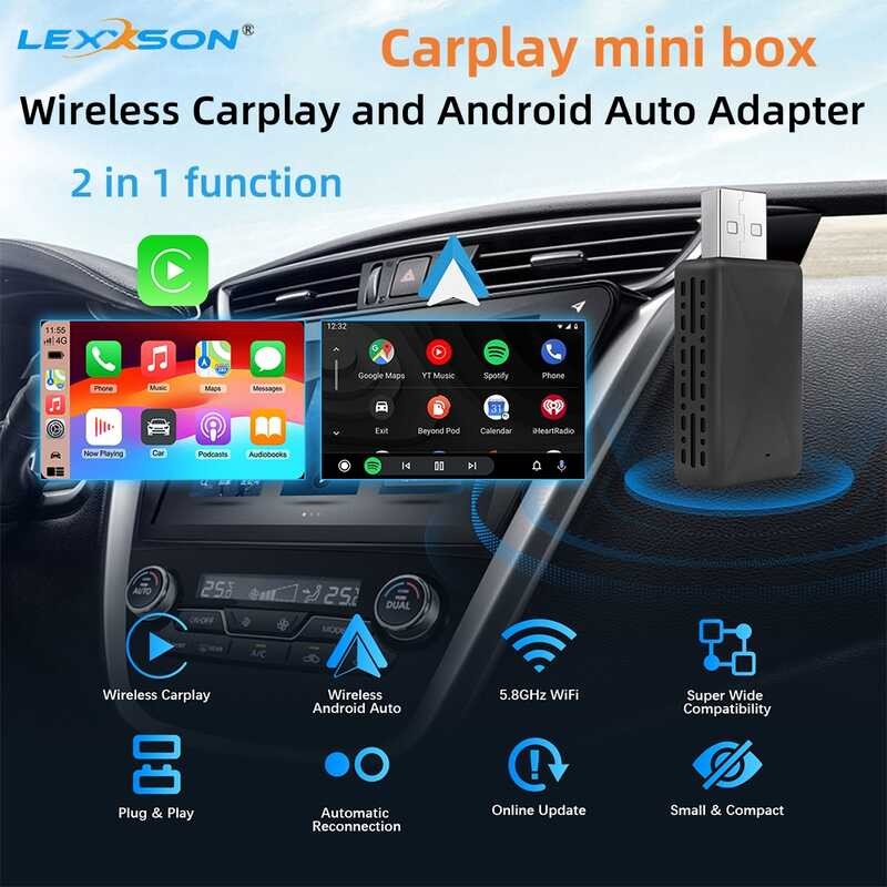 Adapter Carplay Android Auto Wireless Smart Dongle 2In1 For Voo ...